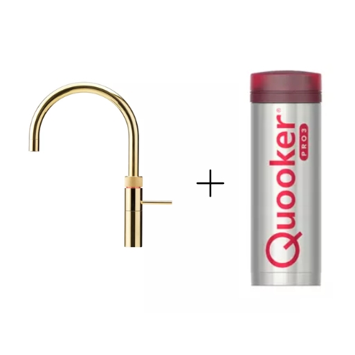 Quooker Fusion Round Messing, Inkl. PRO3 VAQ B beholder Q910850002